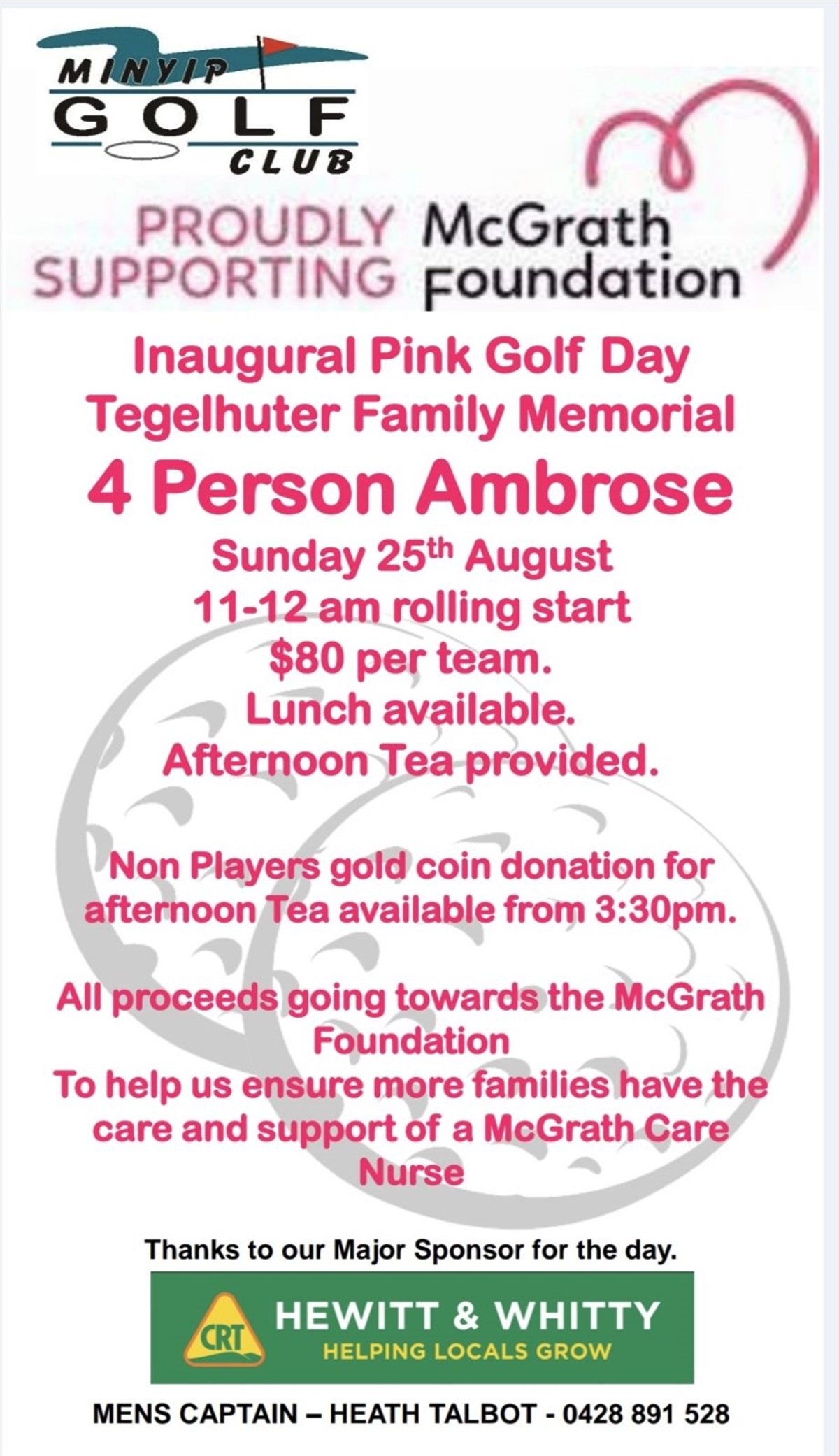 Inaugural Pink Golf Day - Yarriambiack Shire Council
